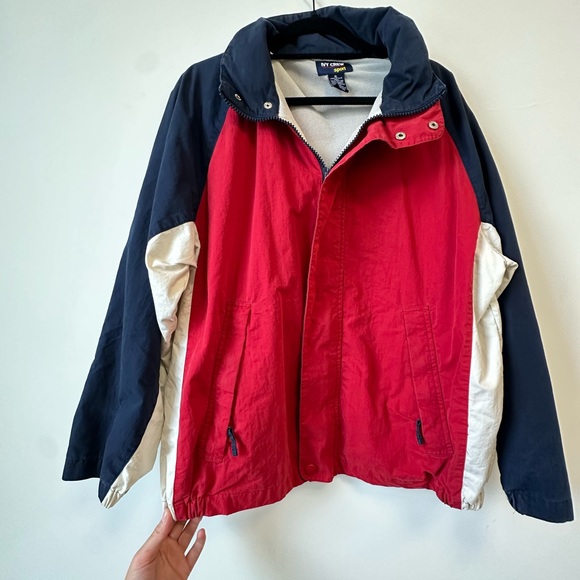 Ivy | Jackets & Coats | Vintage Red And Navy Windbreaker Jacket | Poshmark